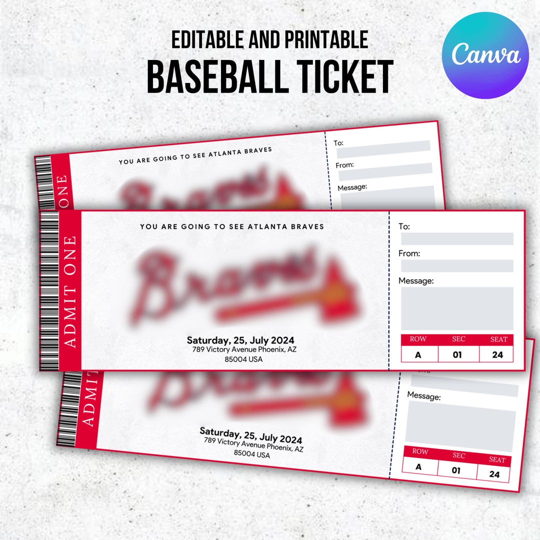 Editable Baseball Ticket Template, Baseball Invitation, Printable ...