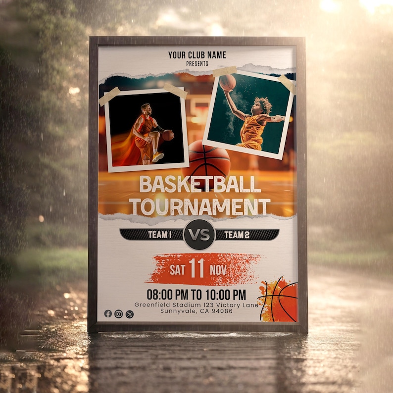 Editable Basketball Tryout Flyer, Basketball Template, Game Day Flyer ...