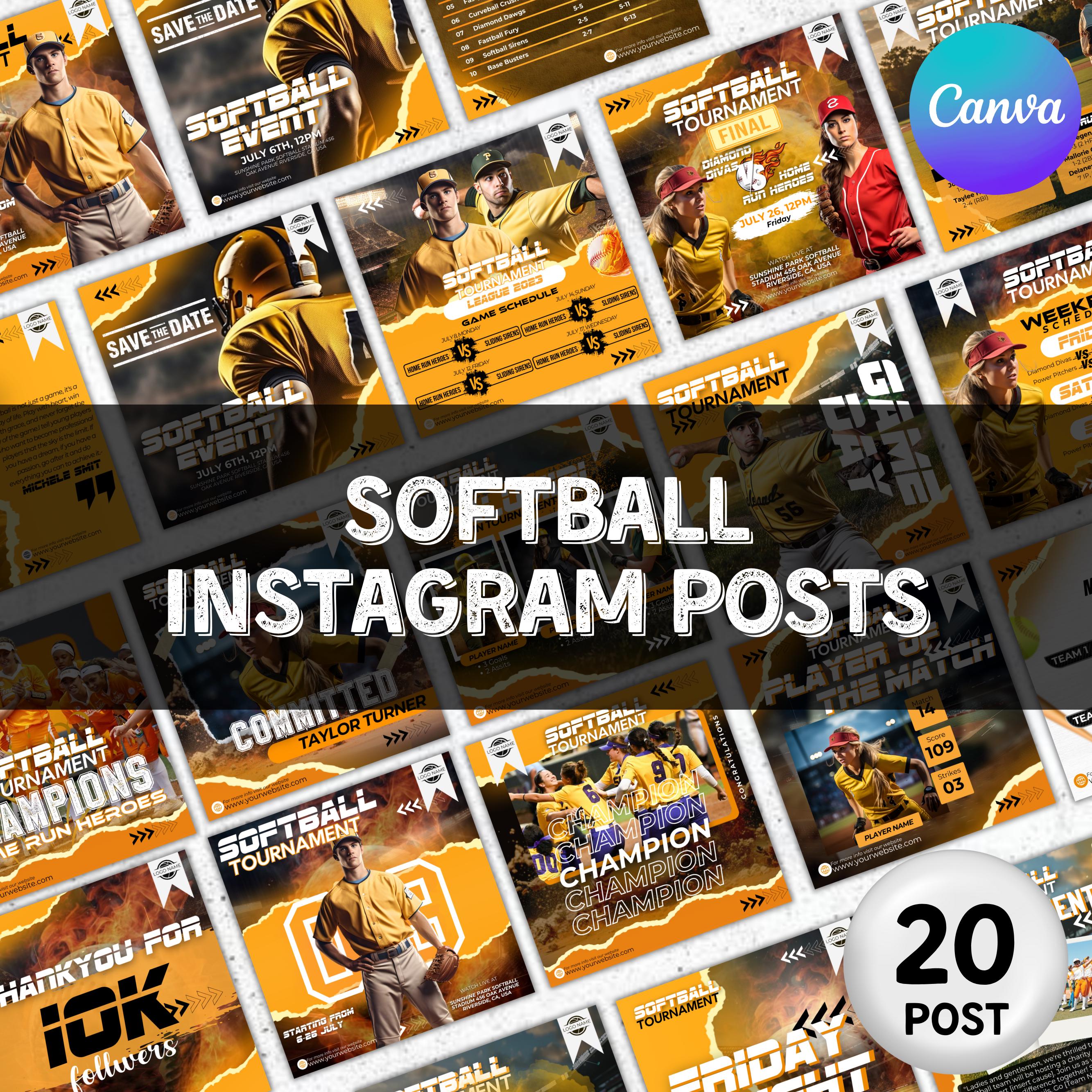 20 Canva Softball Templates, Softball Instagram Posts, Softball Social ...