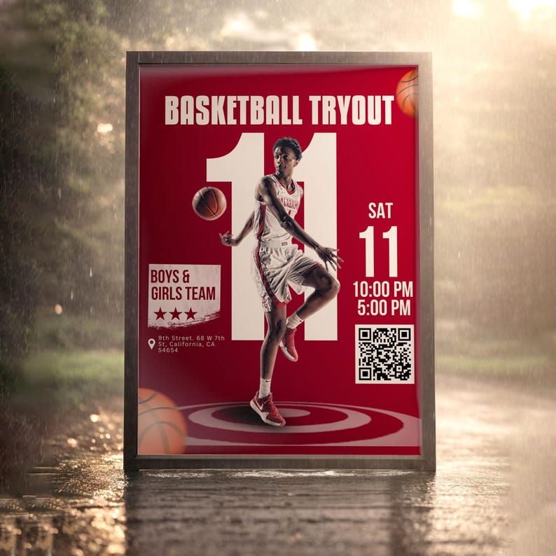 DIY Basketball Tryout Flyer, Sport Tryout Flyer Template, Basketball ...