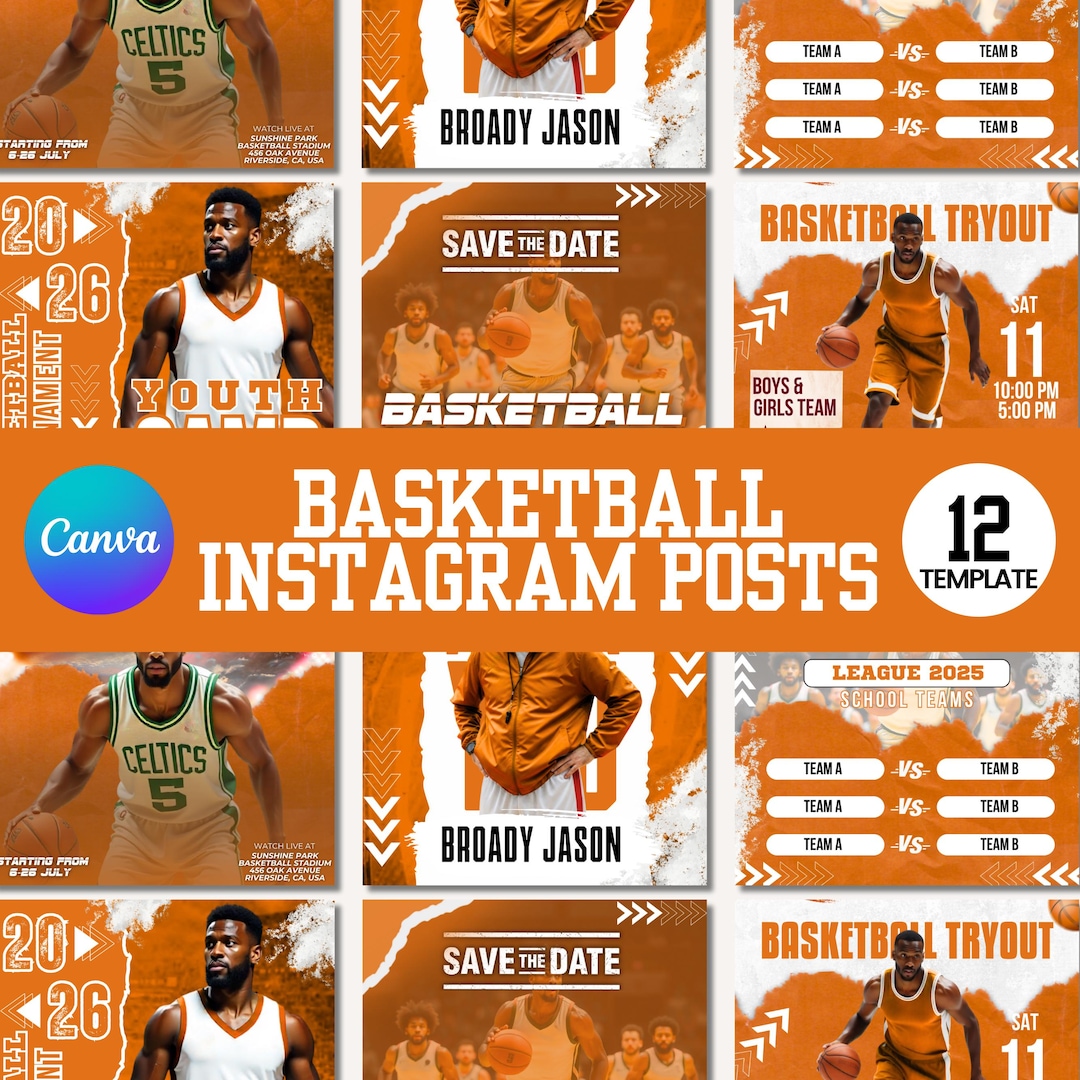 Basketball Social Media Templates, Basketball Tournament Gameday ...