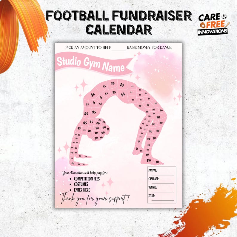 Editable Gymnastic Fundraising Template, Pick A Date to Donate, My ...