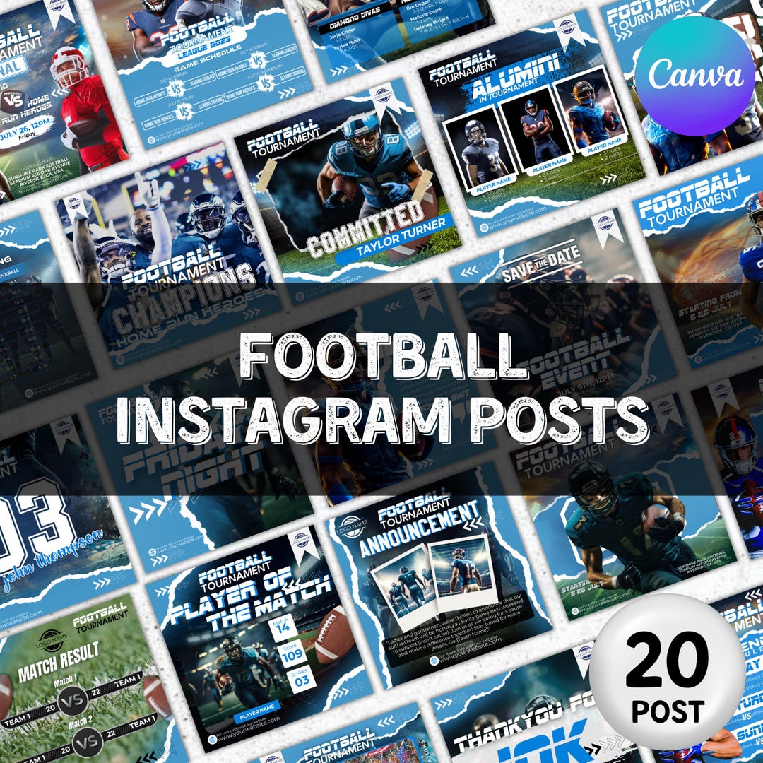 Football Instagram Post Template, Football Schedule Template, Football ...