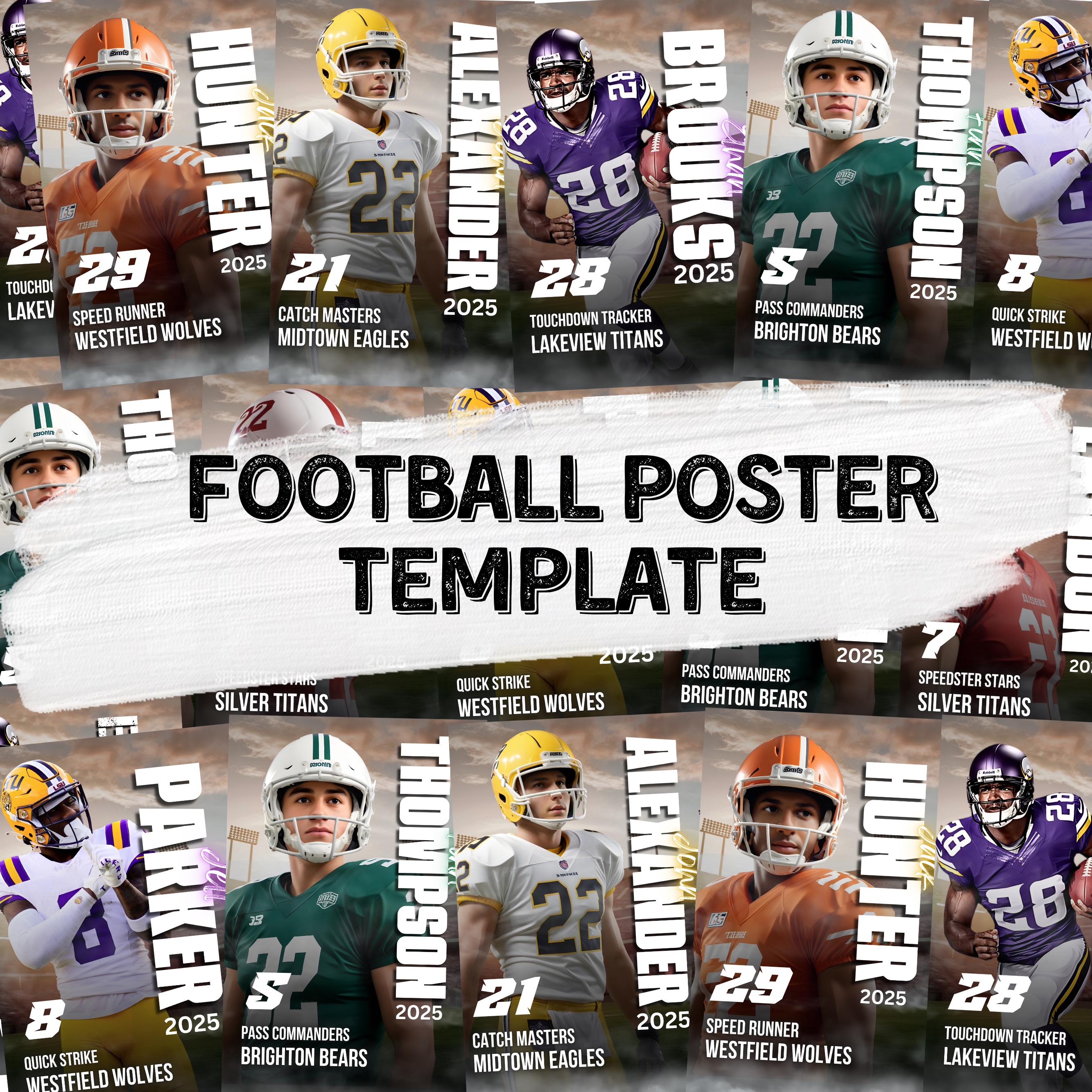 Backdrop for Senior Sports Posters, Football Posters Canva Template ...