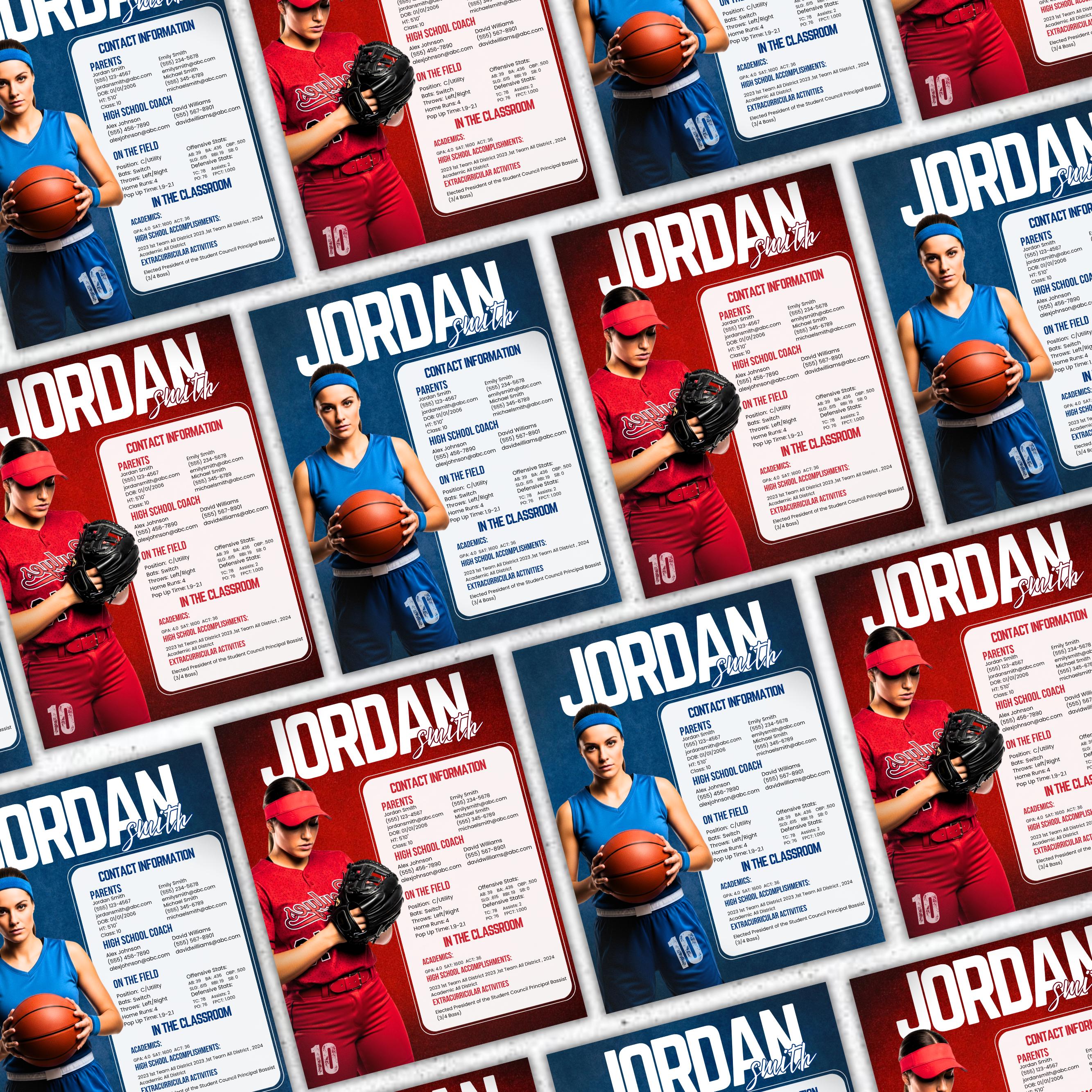 Sports Profile Sheet Template, Athlete Player Profile Sheet Resume ...