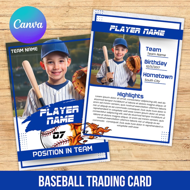 Baseball Card Canva Template, Editable Baseball Trading Card, Sports ...