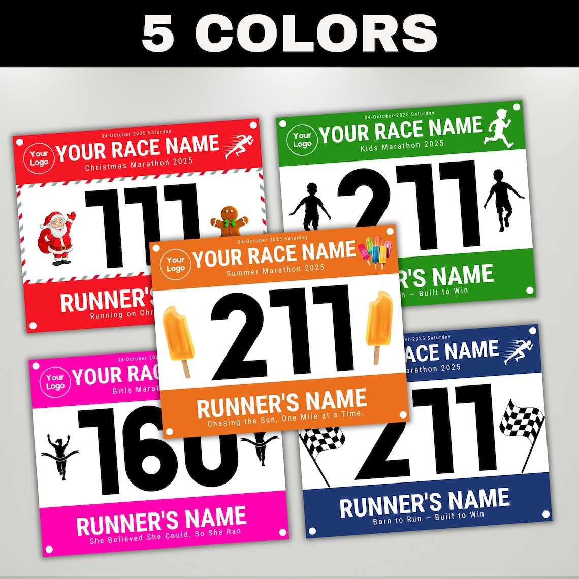 Race Bibs Template, Custom Race Bib, Printable Racing Bib, Running Race ...