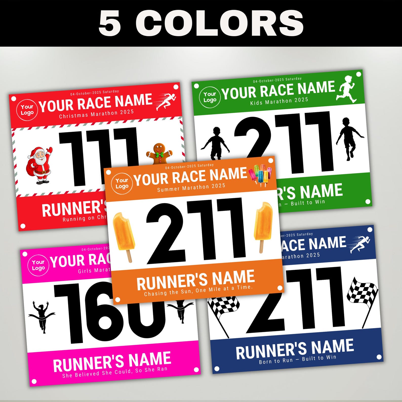 Race Bibs Template, Custom Race Bib, Printable Racing Bib, Running Race ...