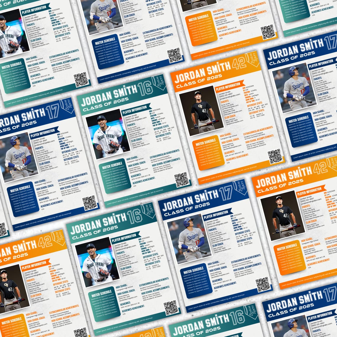 Sports Profile Sheet Template, Athlete Player Profile Sheet Resume ...