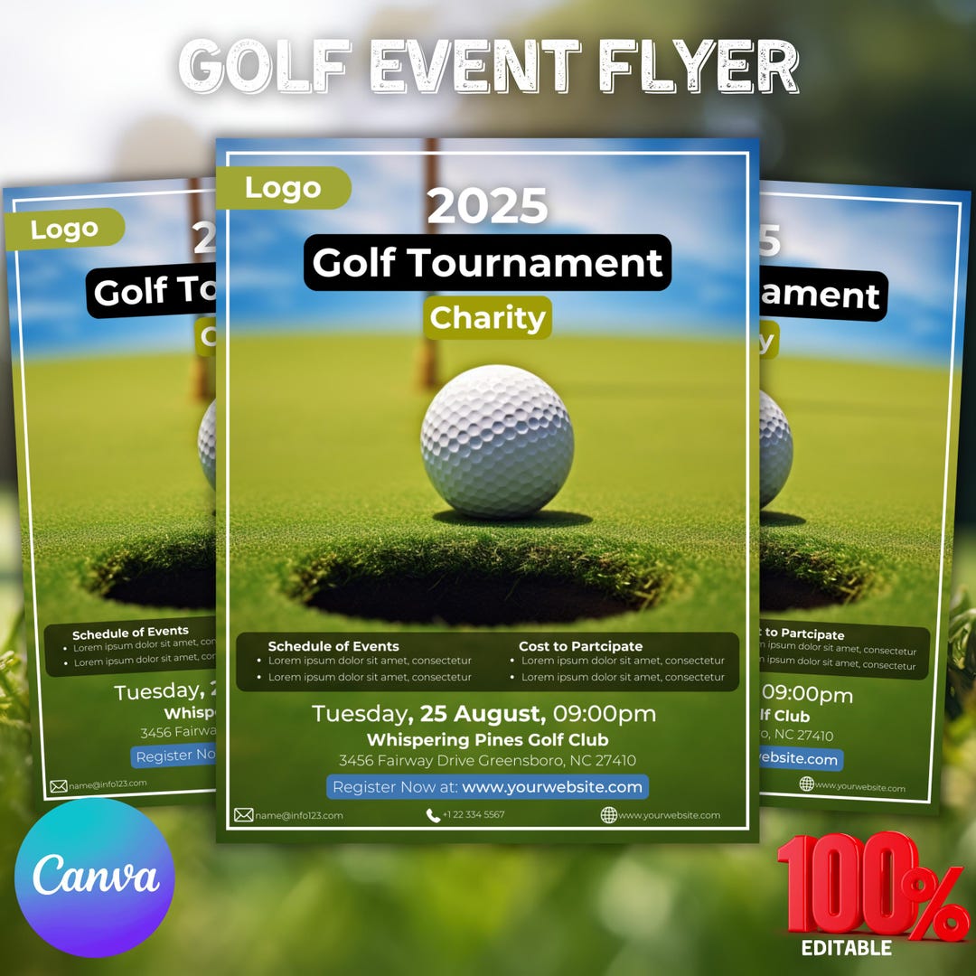 Golf Tournament Flyer Template, Golf Outing Flyer, Golf Charity ...