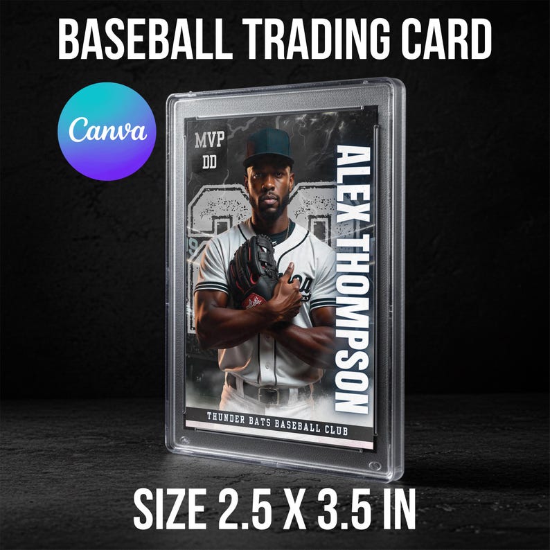 Baseball Card Canva Template, Editable Baseball Trading Card, Sports ...