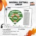 Editable Baseball Lineup,softball Lineup,baseball Chart Cards,baseball ...