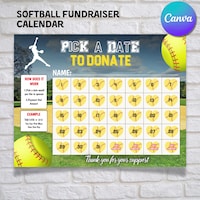 Softball Pick a Date to Donate Fundraiser - Etsy