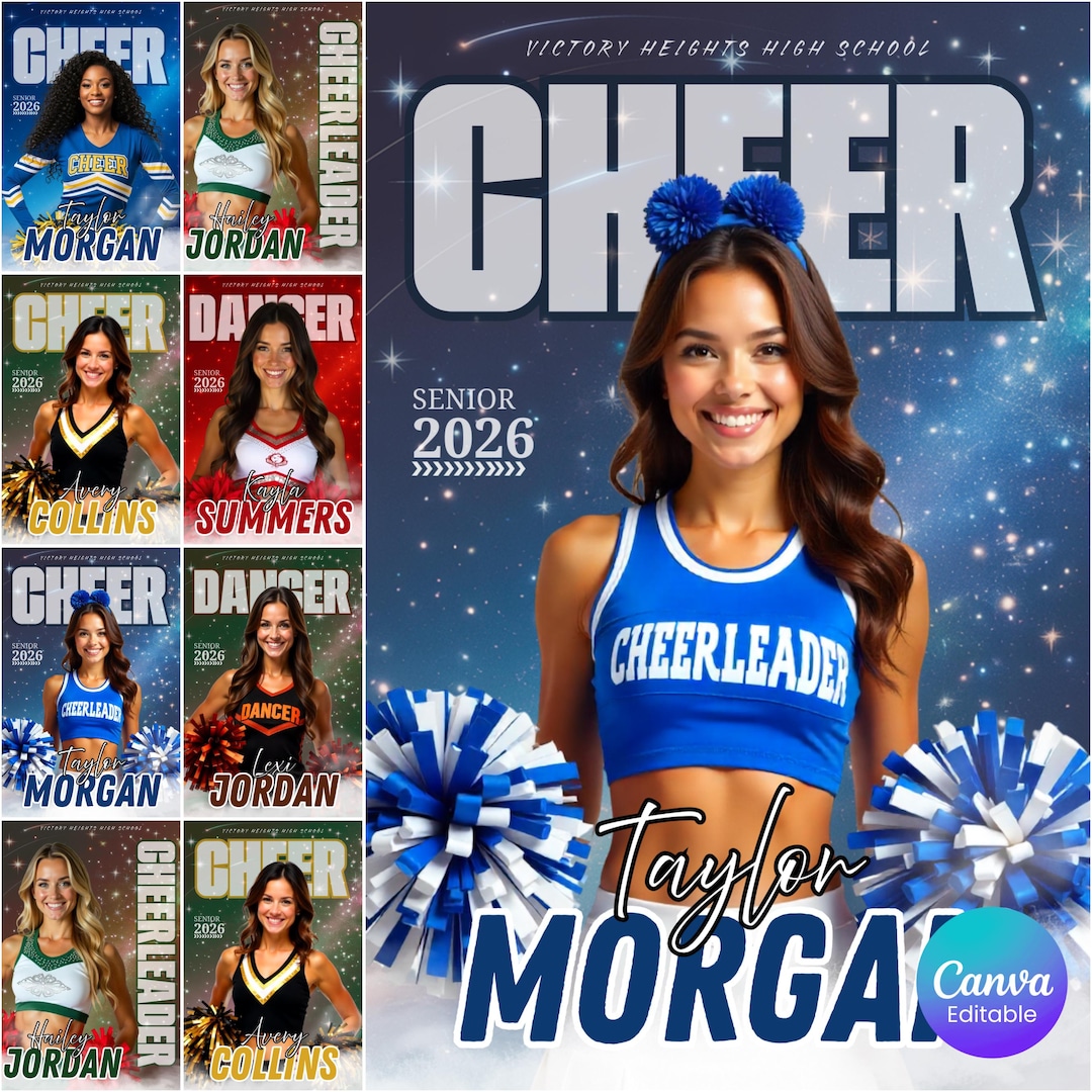 Cheerleader and Dancer Canva Template, Custom Banner for Dancer ...