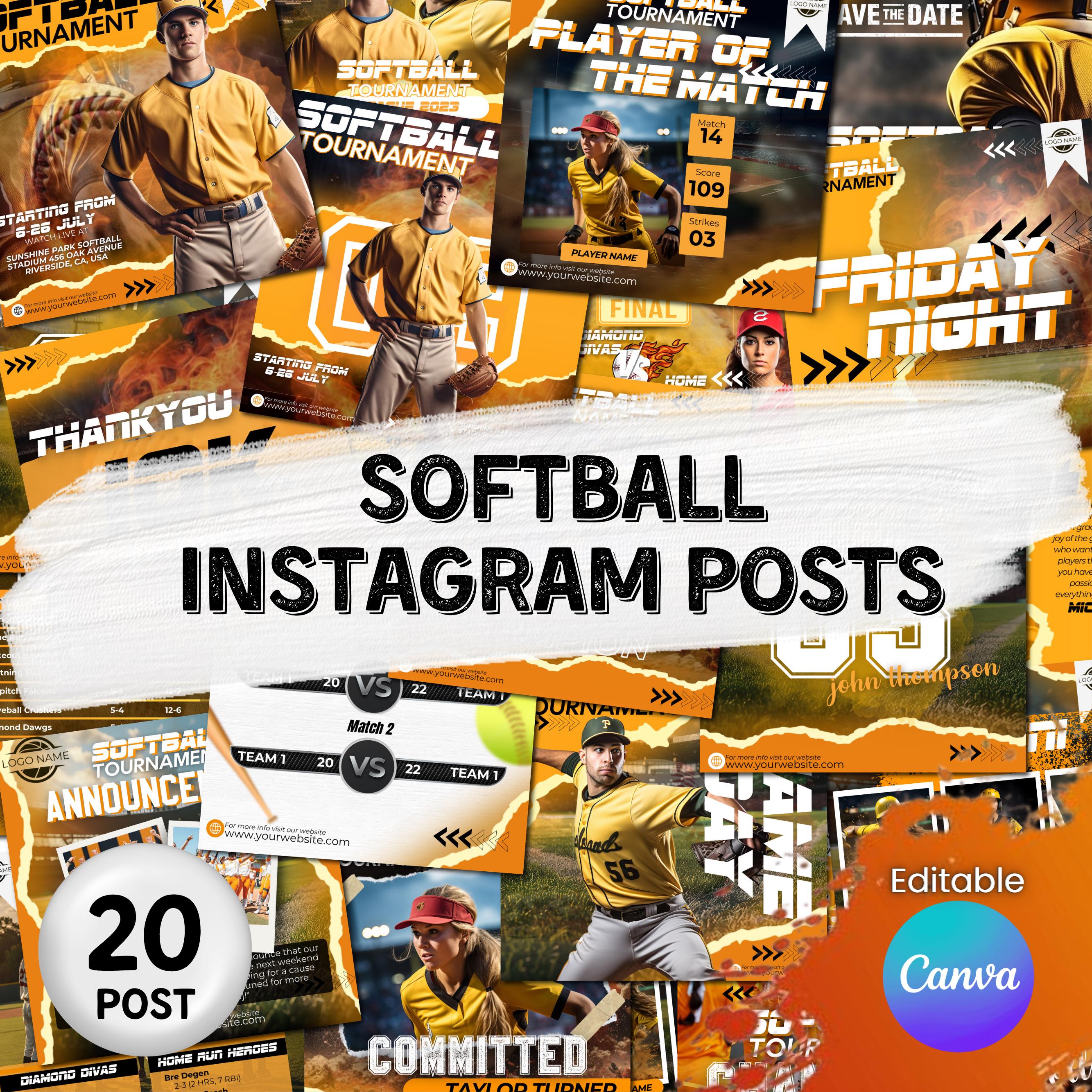 20 Canva Softball Templates, Softball Instagram Posts, Softball Social ...