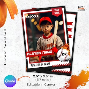 Baseball Card Canva Template, Editable Baseball Trading Card, Sports ...