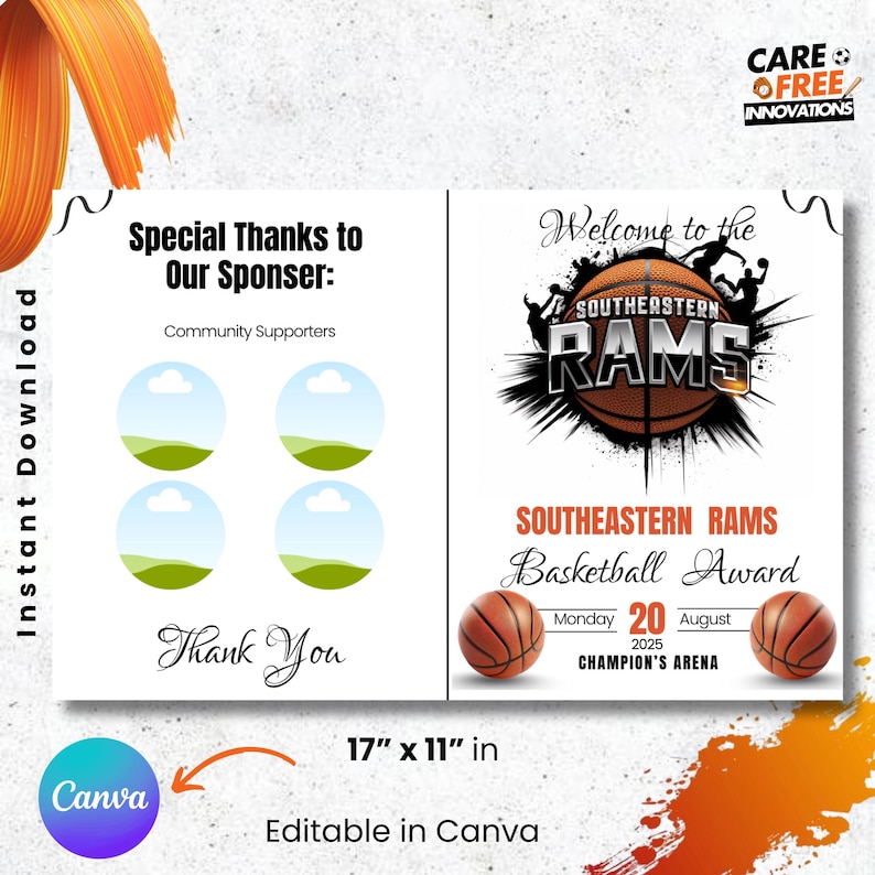 Sports Award Banquet Program Template, Athletic Banquet Program, Sports ...