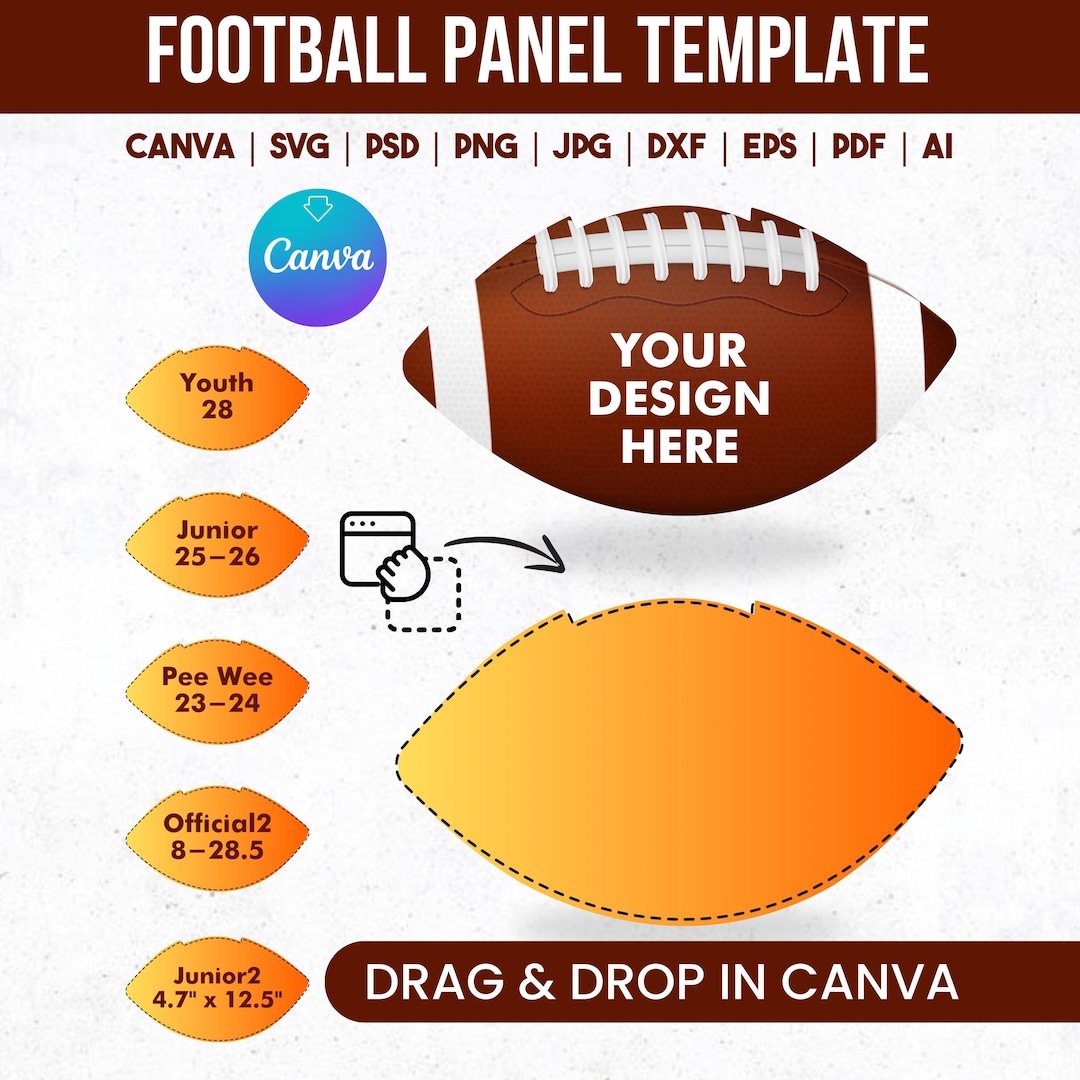 Football Panel Canva Template, Custom Photo Football Wrap, Drag & Drop ...