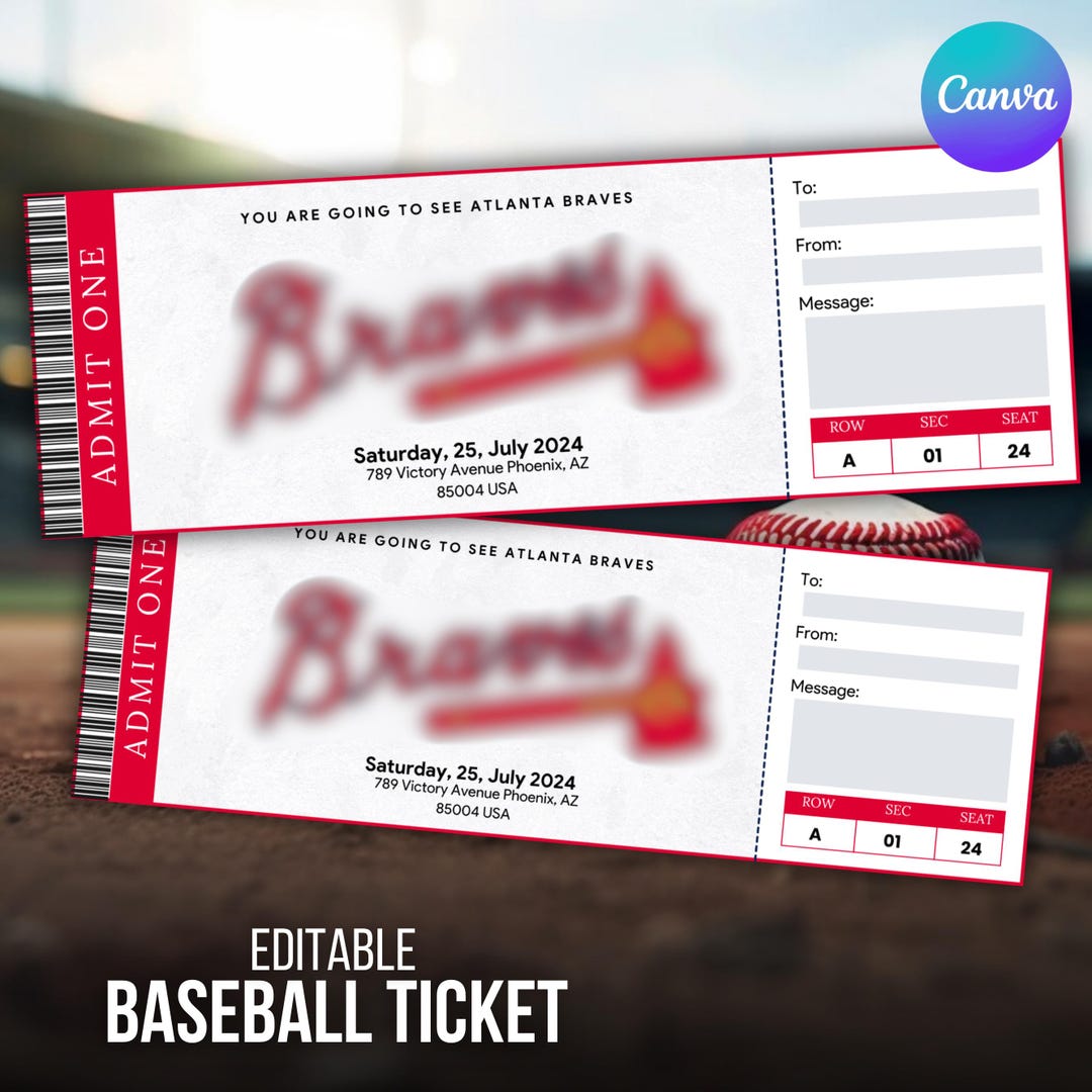 Editable Baseball Ticket Template, Baseball Invitation, Printable ...