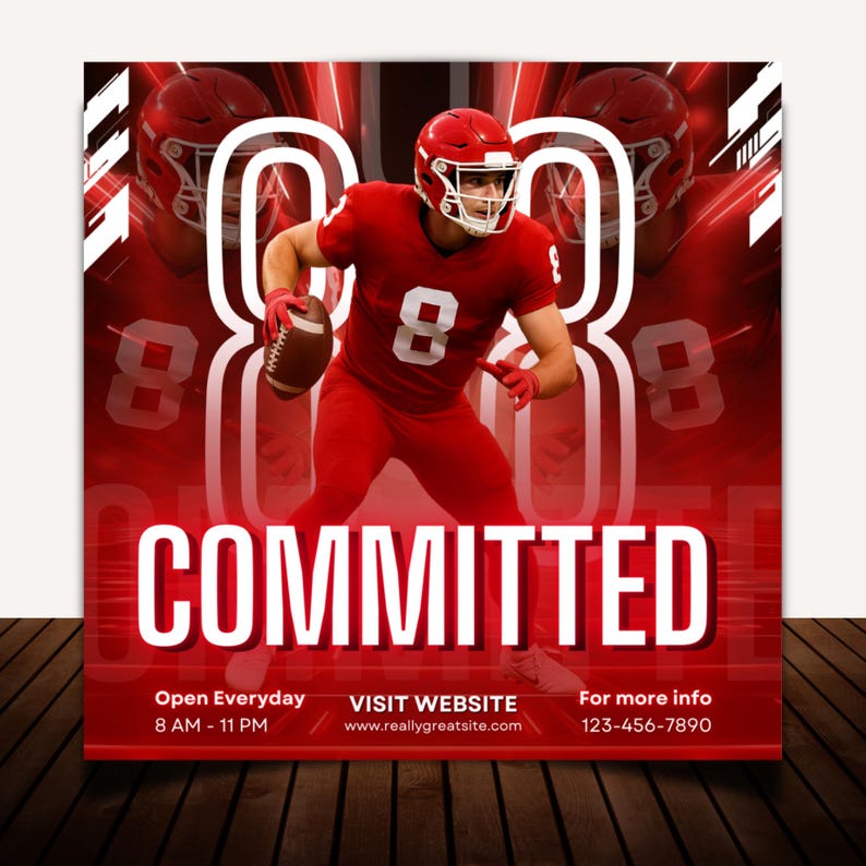 Football Social Media Templates, Football Game Day, Football Tryout ...