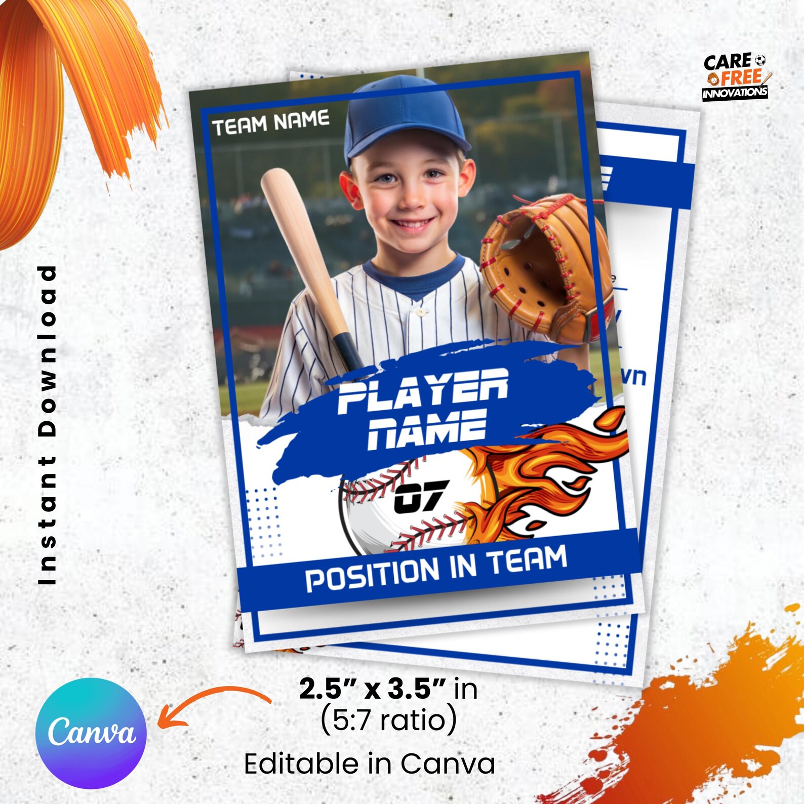 Baseball Card Canva Template, Editable Baseball Trading Card, Sports ...