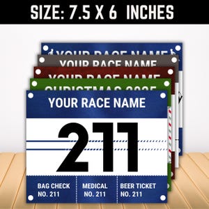 Printable Race Bib Template Bundle, Custom Race Bib, Racing Bib ...
