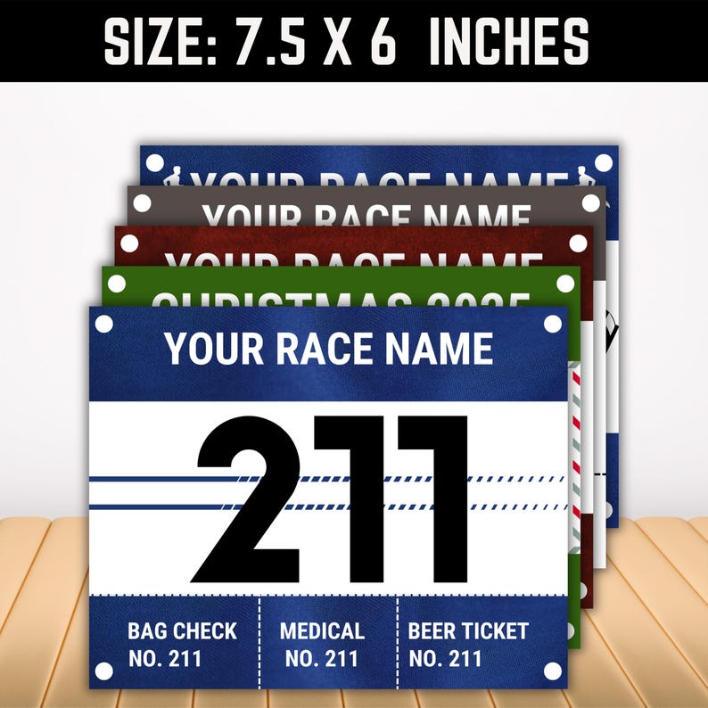 Printable Race Bib Template Bundle, Custom Race Bib, Racing Bib ...