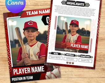 Baseball Trading Card Template, Editable Baseball Card Template,sports ...