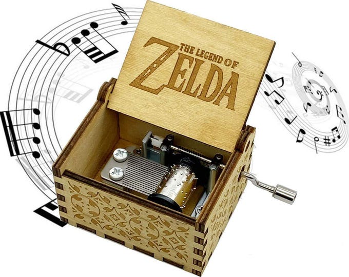 The Legend of Zelda Music Box Hand Crank Wooden Musical Box - Unique ...