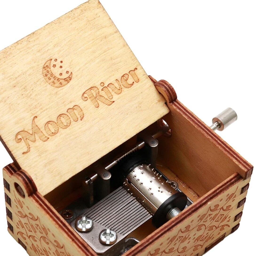 Moon River Music Box Hand Crank Wooden Musical Box Unique Gift - Etsy