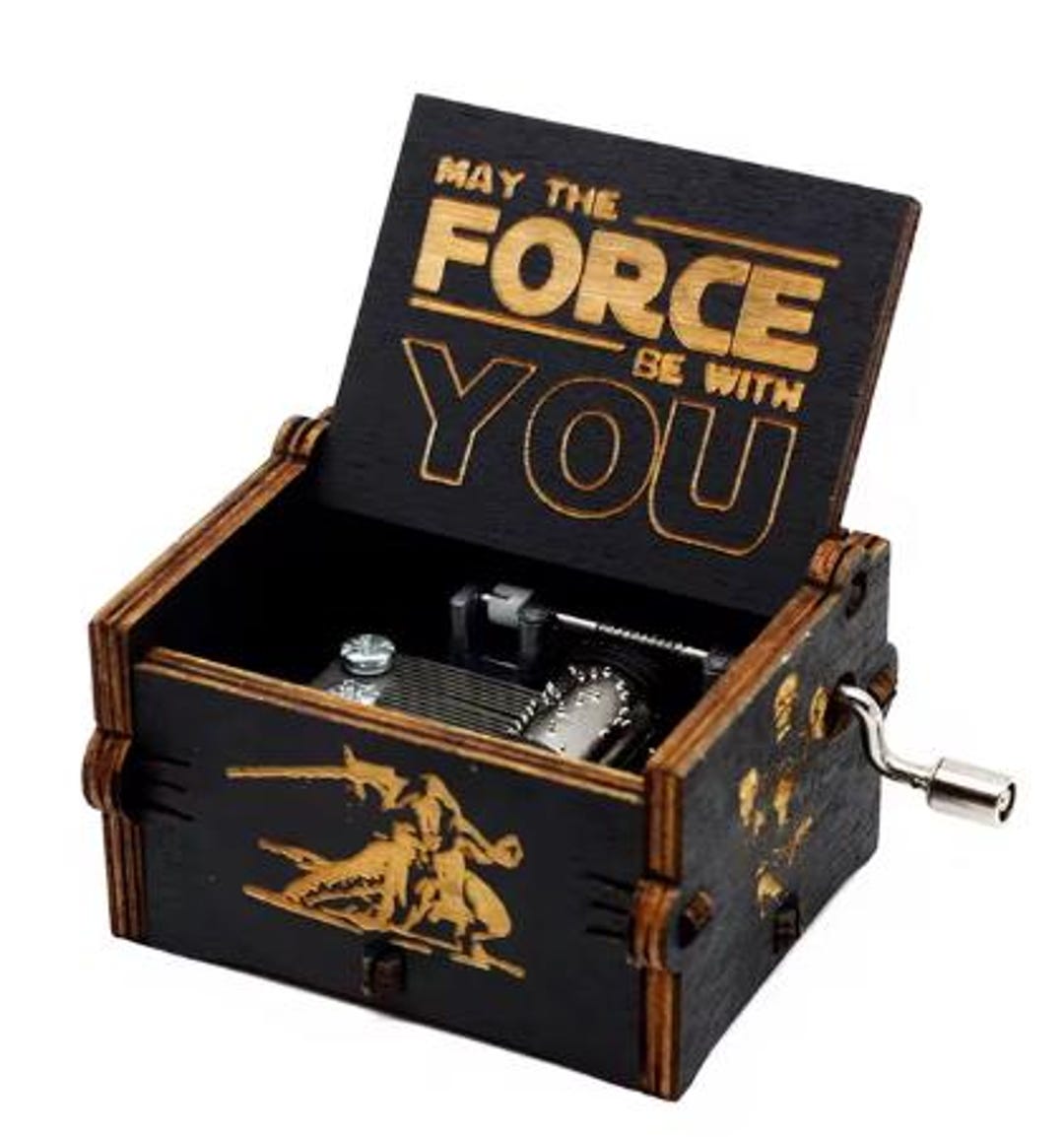 Star War Music Box Hand Crank Wooden Musical Box - Unique Gift - Etsy