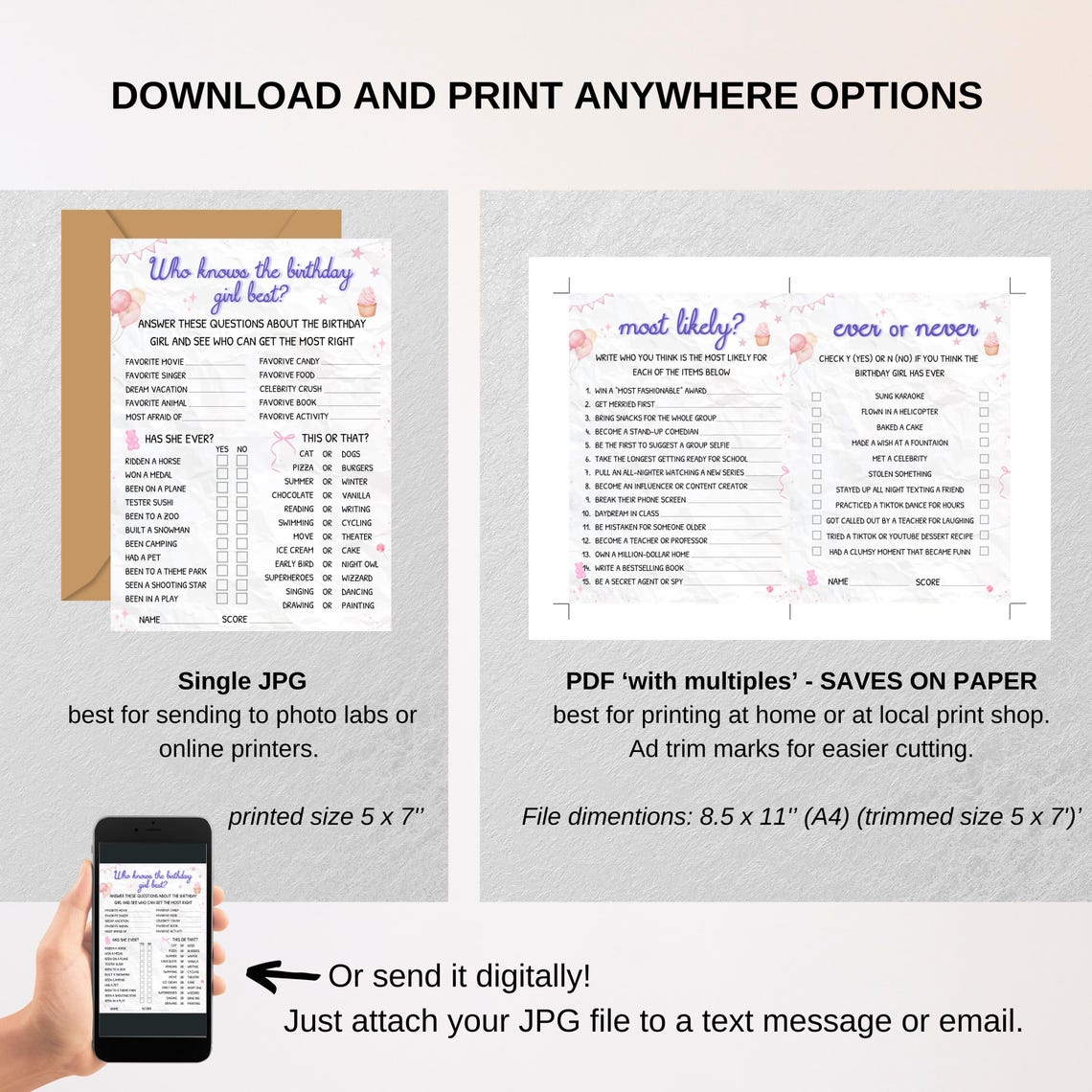 Editable Teen Birthday Party Games Quiz Tween Sleepover Games Birthday ...