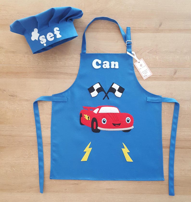 Car Gifts, Personalized Children Apron, Costume for Kids, Hat, Cute Boy ...