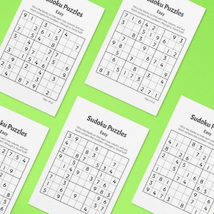 50 EASY Sudoku Puzzles - PRINTABLE Activity Pages - Letter Size - Value ...