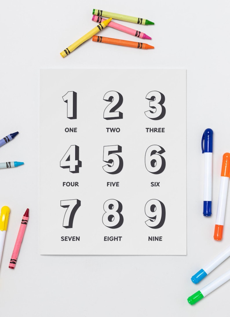 LEARN NUMBERS PRINTABLE Coloring Pages Elementary Education Includes 8 ...