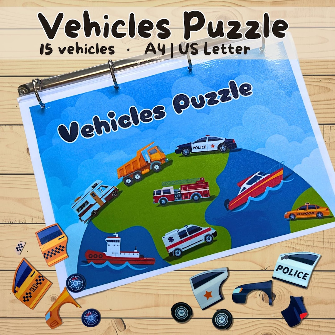 Puzzle for Kids, Vehicles Puzzle, Puzzle for Toddlers, Vehicle Busy ...