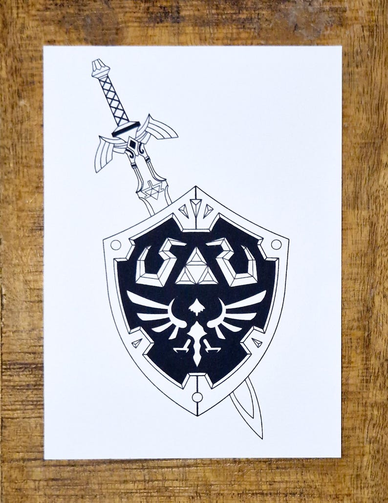 Framed Print ''master Sword & Hylian Shield'' - Etsy