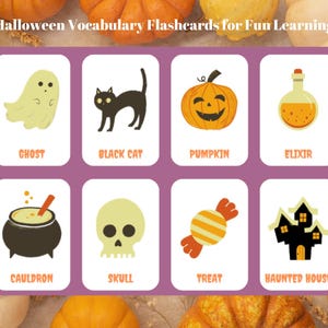 Halloween Vocabulary Flashcards for Fun Learning + BONUS - Etsy