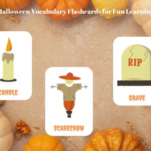 Halloween Vocabulary Flashcards for Fun Learning + BONUS - Etsy
