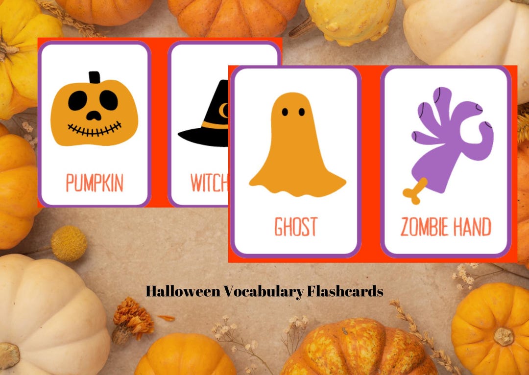 Festive Halloween Vocabulary Flashcards for Creative Minds - Etsy