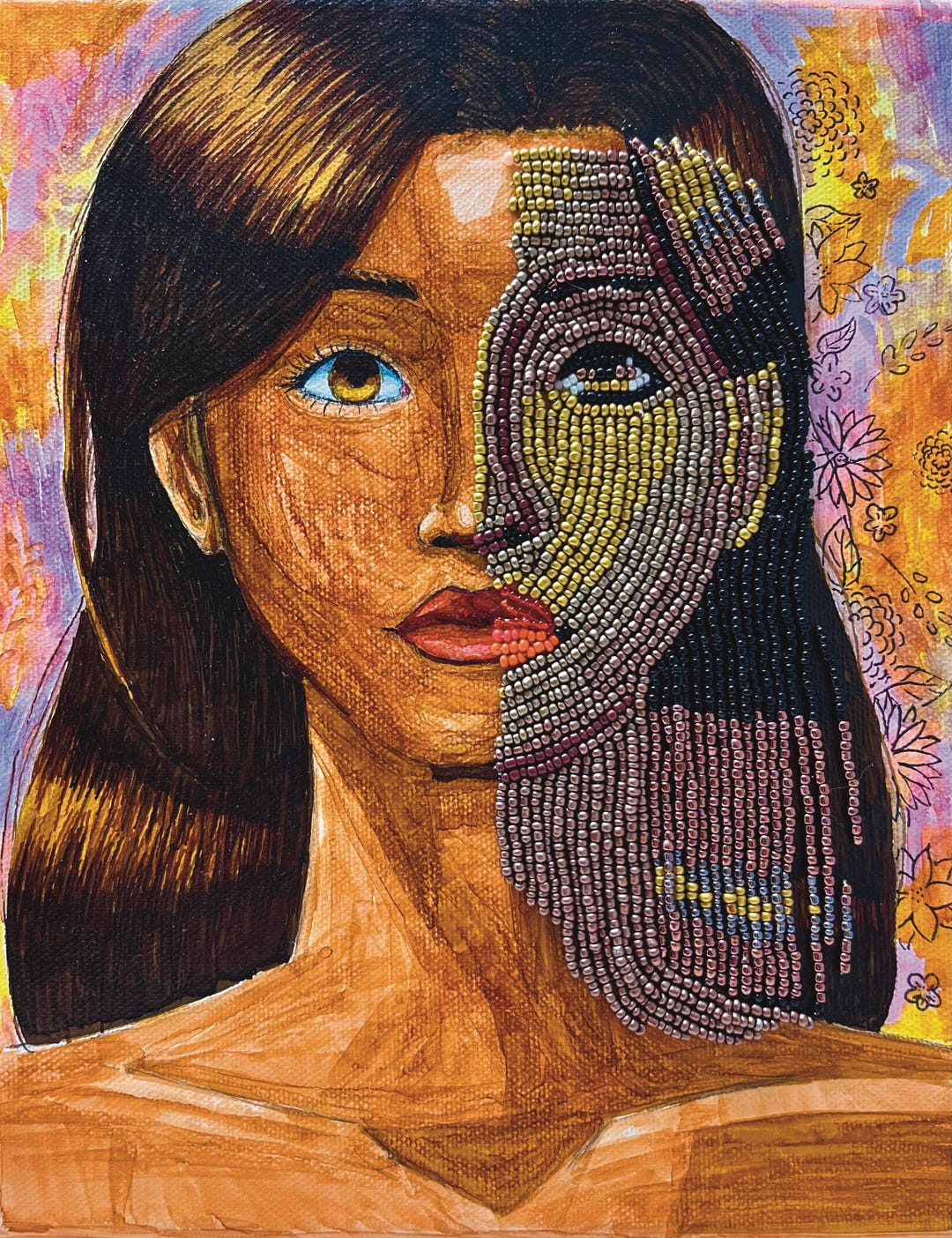 Portrait of Merged Mediums Art Print - Etsy