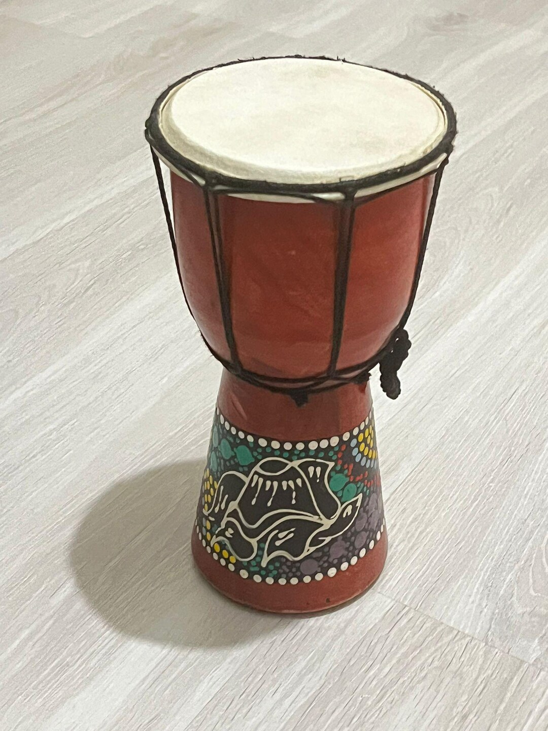 African Cultural Drum Vase Made From Wood & Leather - Etsy