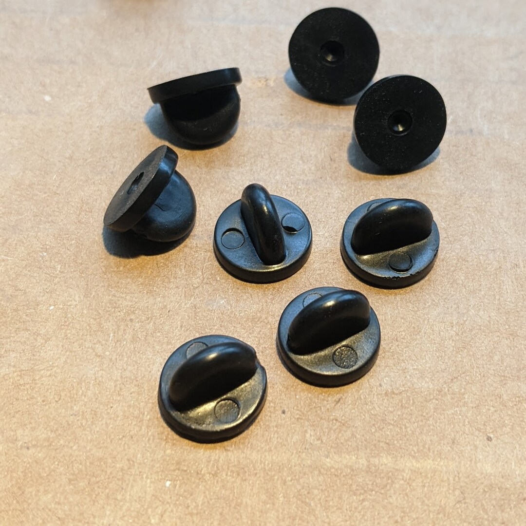 10 Replacement Pin Backs, Sturdy Black Rubber, 11mm - Etsy