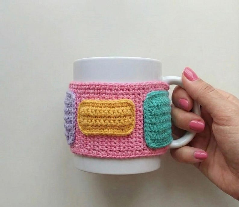 Crochet Mug Organizer Pattern | Cup Cozy With Pockets (digital Download ...