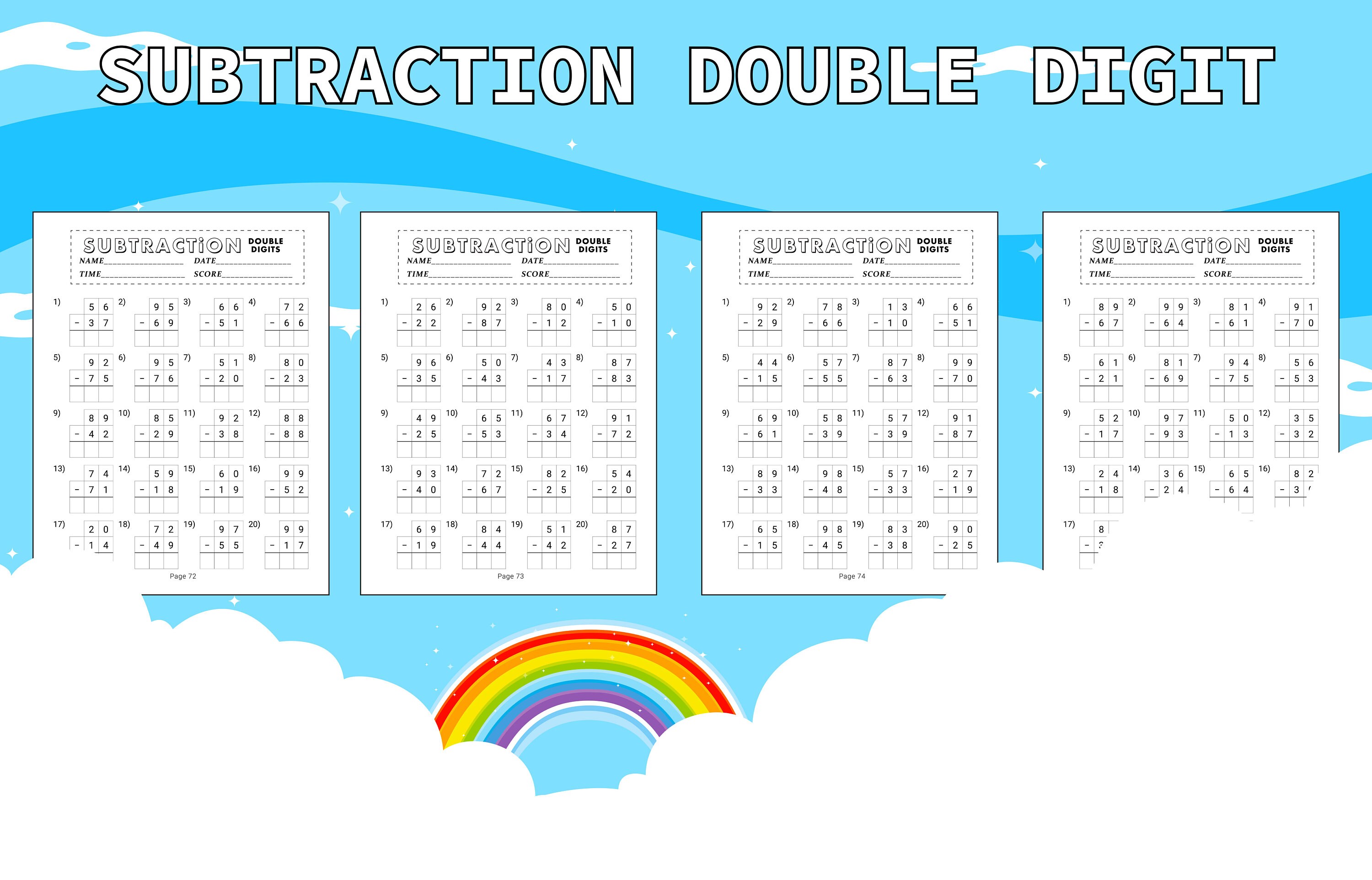 Addition and Subtraction Math Workbook for Kids. 2000 Different Type of ...