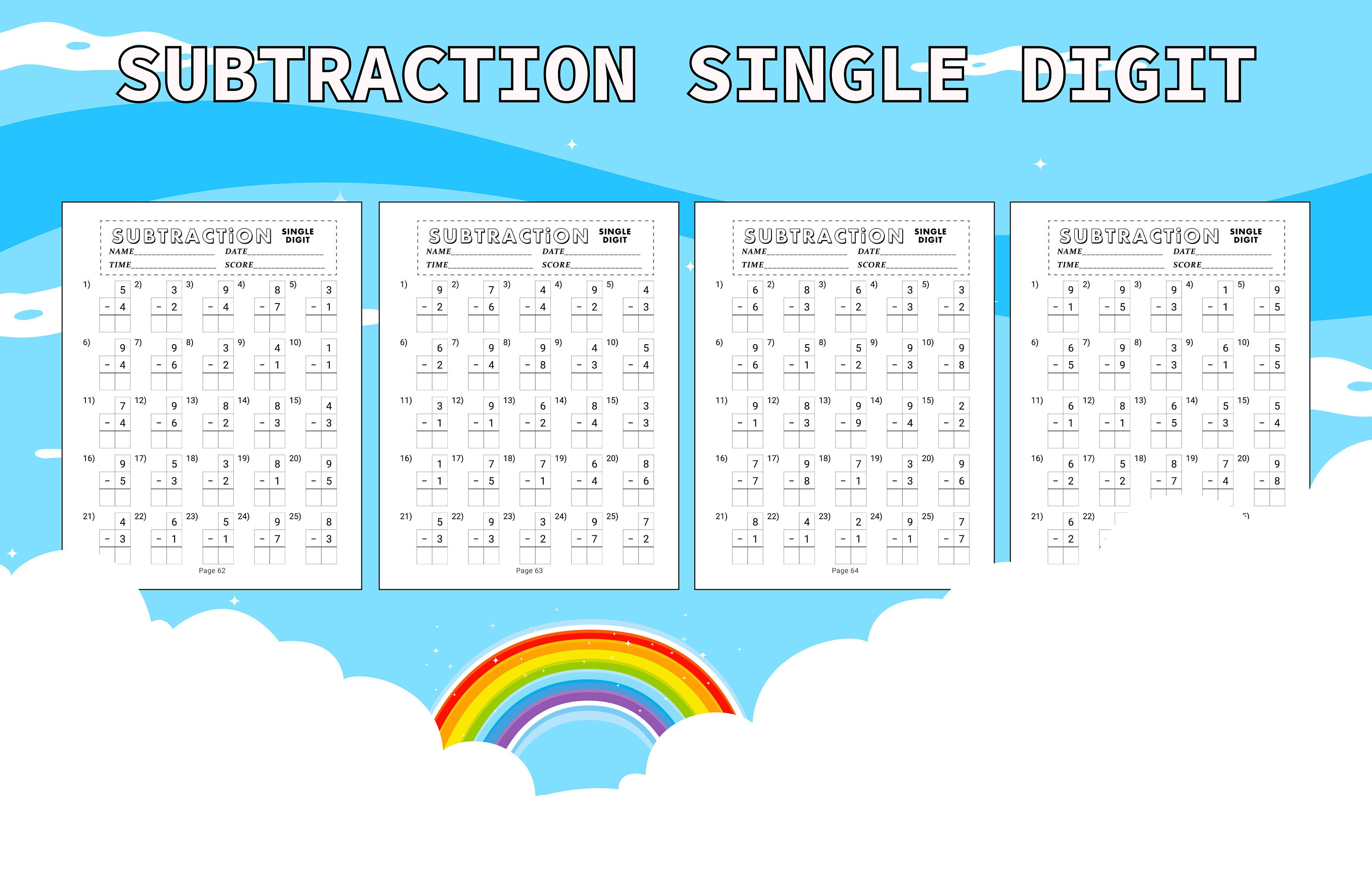 Addition and Subtraction Math Workbook for Kids. 2000 Different Type of ...