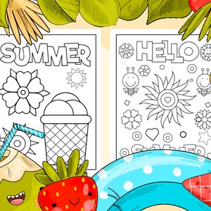 Hello Summer Coloring Pages for Kids.30 Printable Summer Coloring Pages ...