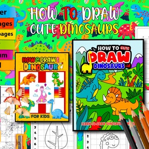 How to Draw Cute Dinosaurs for Kids. Step-by-step Guide With 50+ Sample ...
