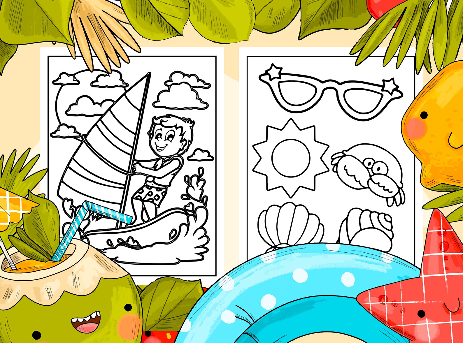 Hello Summer Coloring Pages for Kids.30 Printable Summer Coloring Pages ...