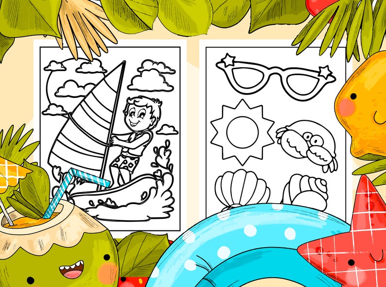 Hello Summer Coloring Pages for Kids.30 Printable Summer Coloring Pages ...